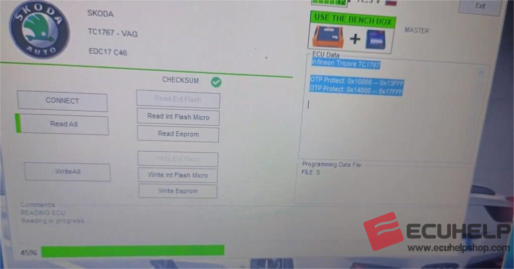 ECUHELP KT200 EDC17C46 programming OBD / Bench / Boot mode