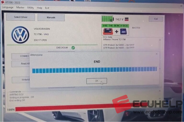 KT200 offline workstation read write Edc17cp20 on Bench