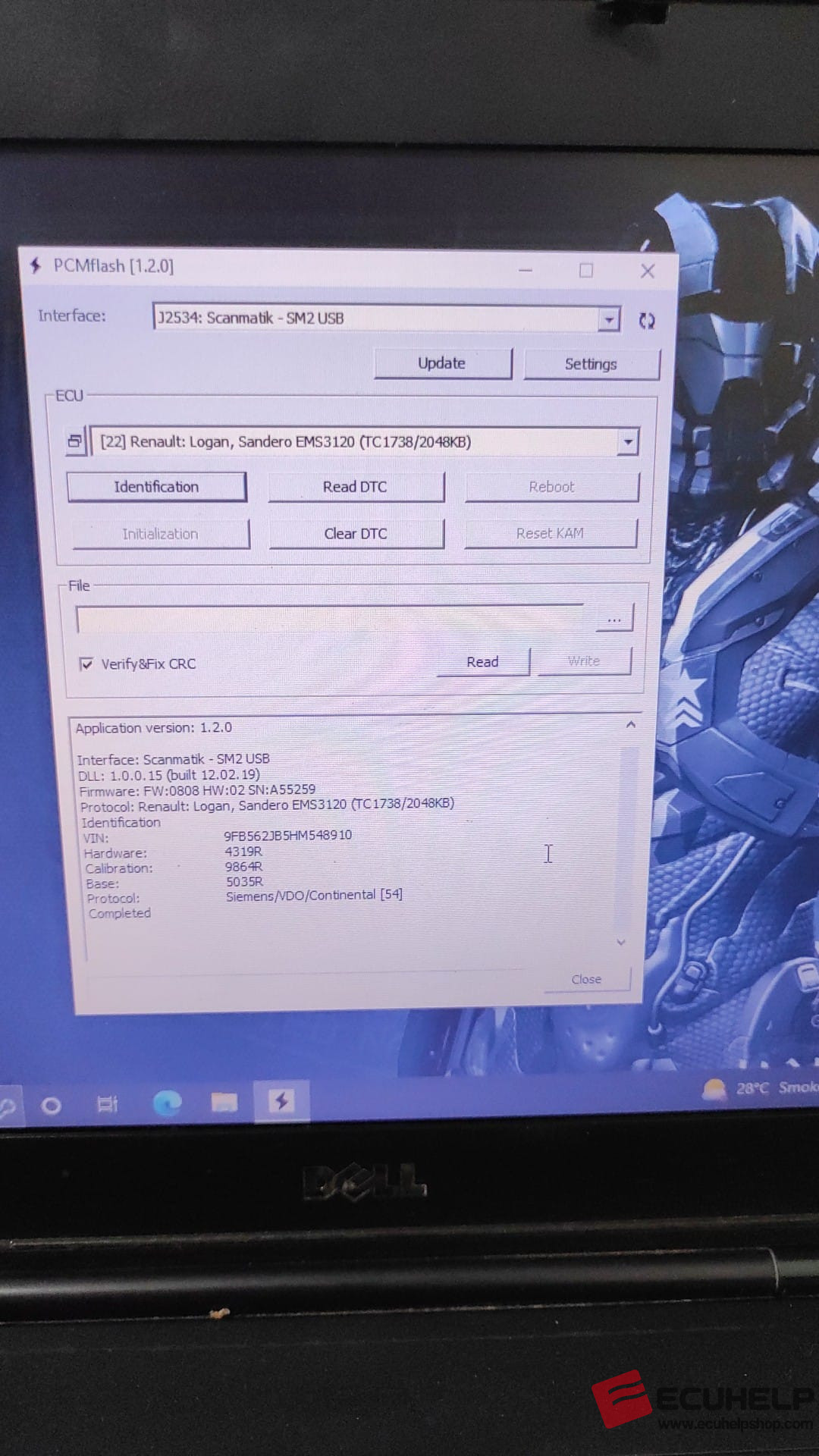 PCMtuner Read Renault Logan EMS 3120 ECU via OBD