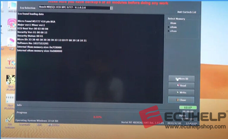 ECU Bench Tool Read / Write VAG Bosch MG1CS001