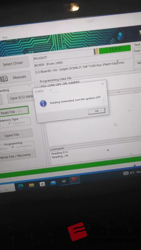 TagFlash Read Write Citroen Jumper Delphi dcm6.2c OBD mode