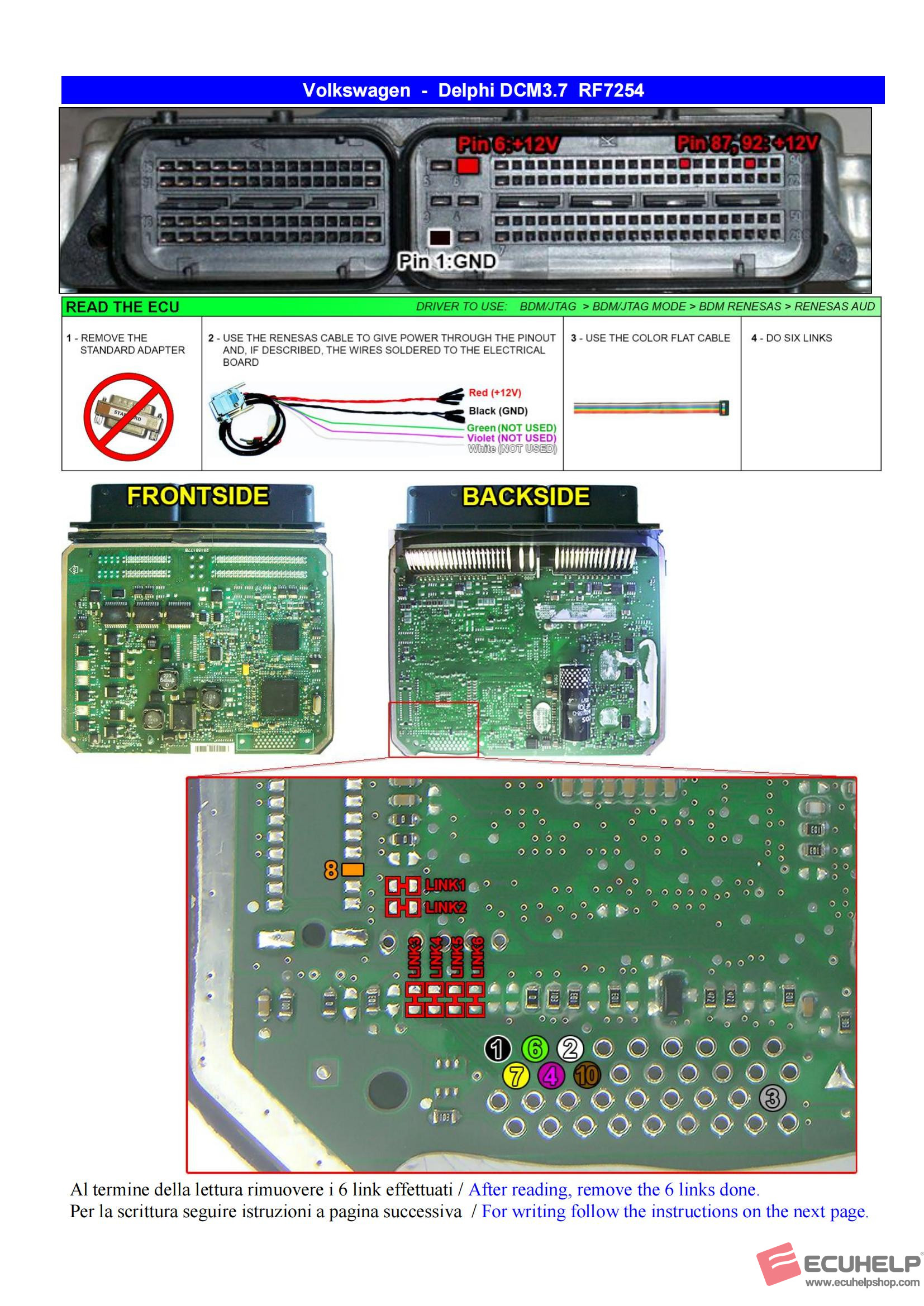 TagFlash Read Write Delphi DCM3.7 VAG OK via OBD