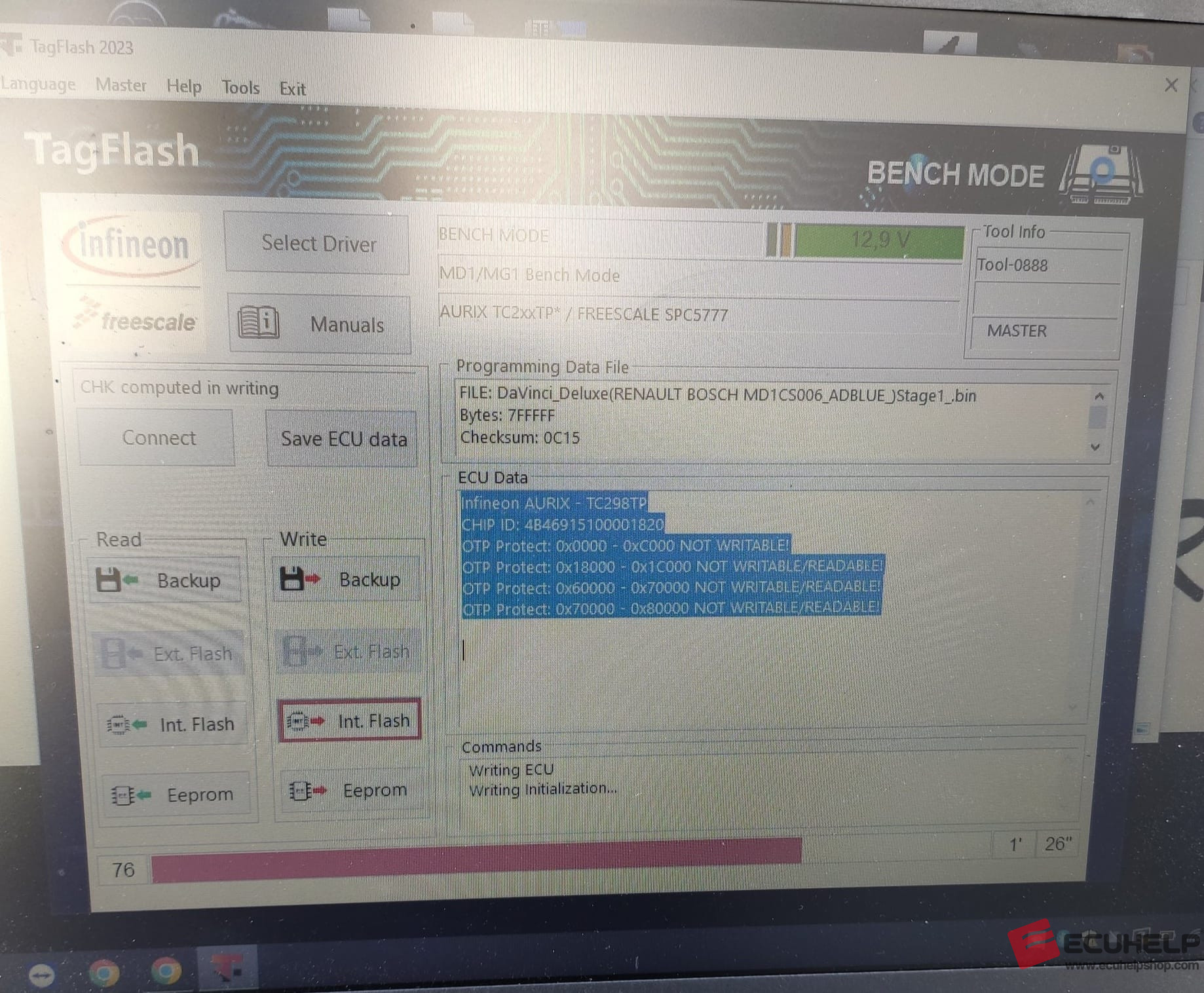 TagFlash Bosch MD1CS006 2019 Renault Read/Write Operations