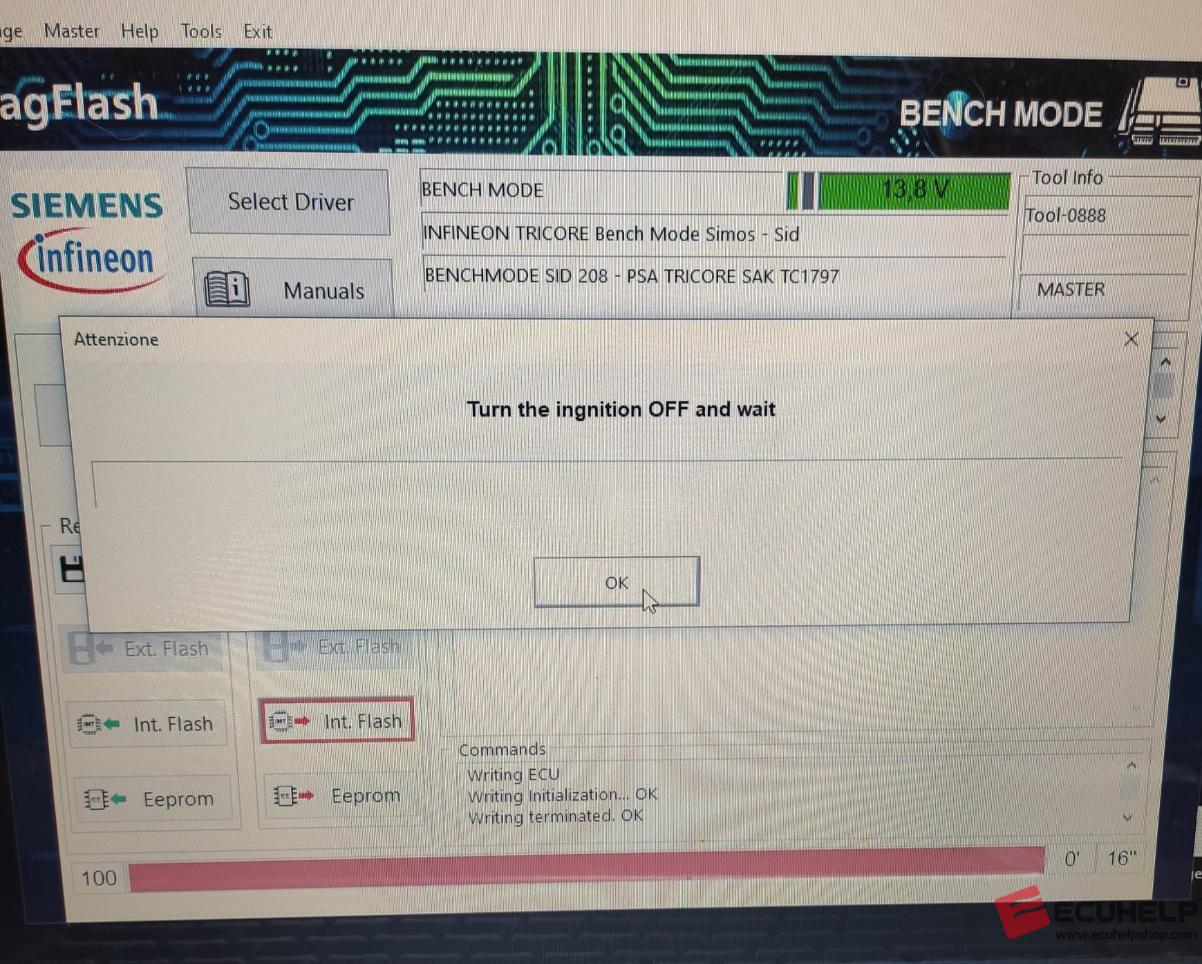 Programming PSA SID208 in Bench Mode with TagFlash