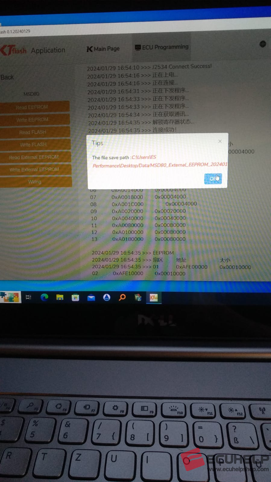 Read MSD80 with Scanmatik and KTflash Dongle