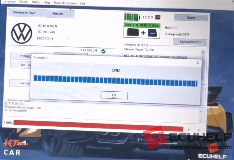 KT200 II Read and Write VW EDC17CP14 Bench Mode