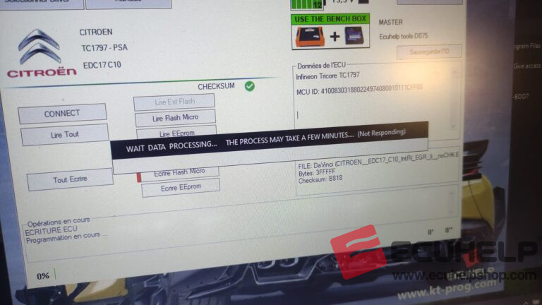 Bench Read and write Citroën C4 1.6hdi EDC17C10 with KT200 II