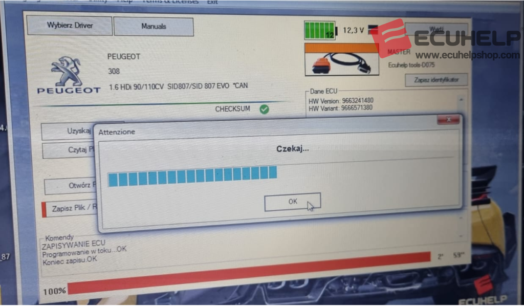 KT200II Read Write Sid807 tc1796 via OBD