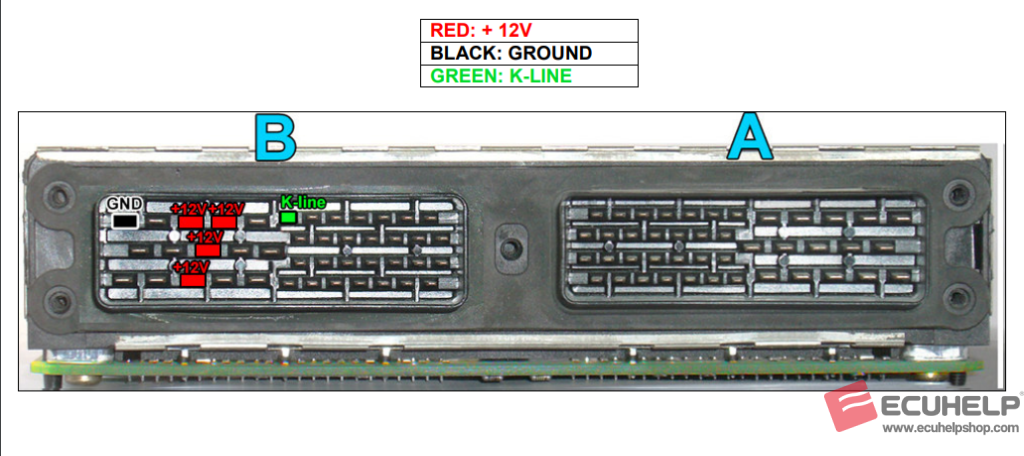 ECUHELP KT200 R/W Bosch MS6.3 Renault Master Pinout Mode
