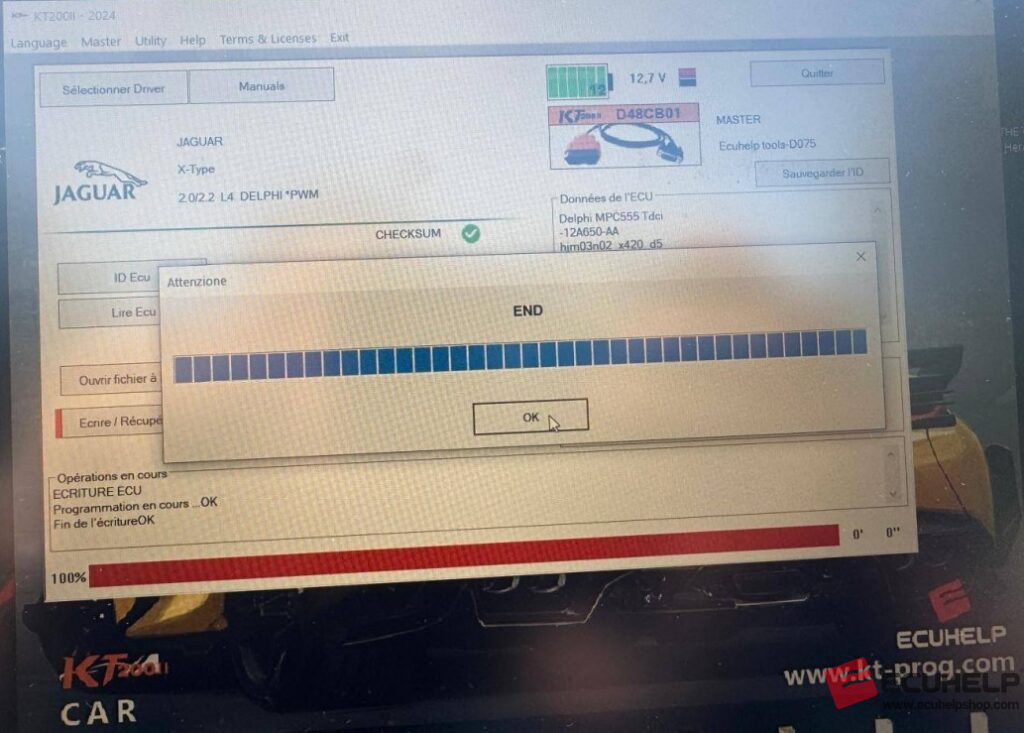 KT200II OBD Read/Write Jaguar X-Type 2.0D 130hp Delphi PWM