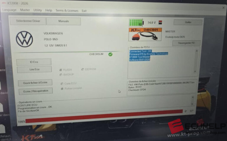 ECUHELP KT200II 2026 Read and Write VW Simos 9.1 via OBD